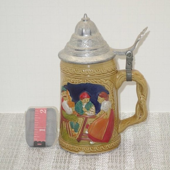 German | Dining | Vintage German Style Beer Stein With Lid Porcelain 7 ...